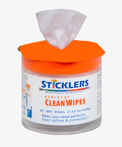 Sticklers™ CleanWipes 90 Fiber Optic Wipes for the Benchtop - SecNet